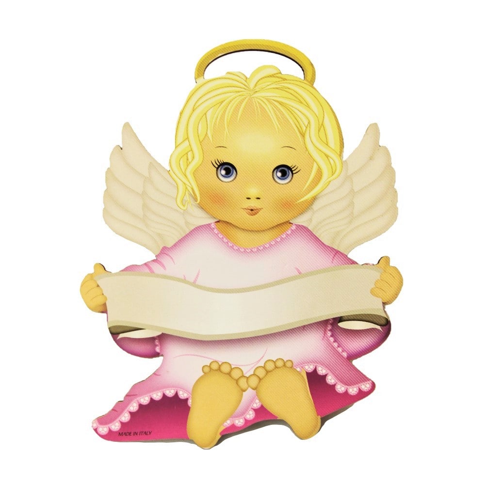 Quadretto mdf Angelo rosa cm 11x14 - Pantaleone