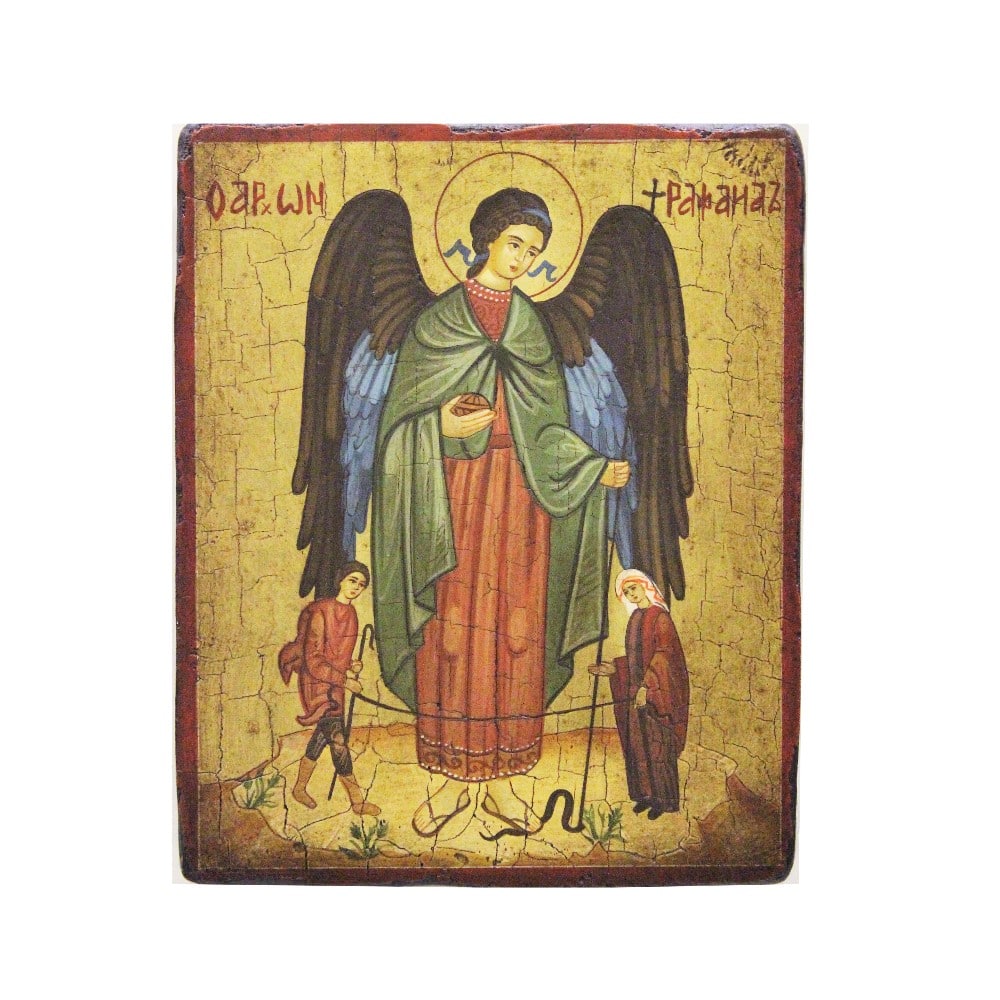Icona arcangelo Raffaele cm 18x22 - Pantaleone